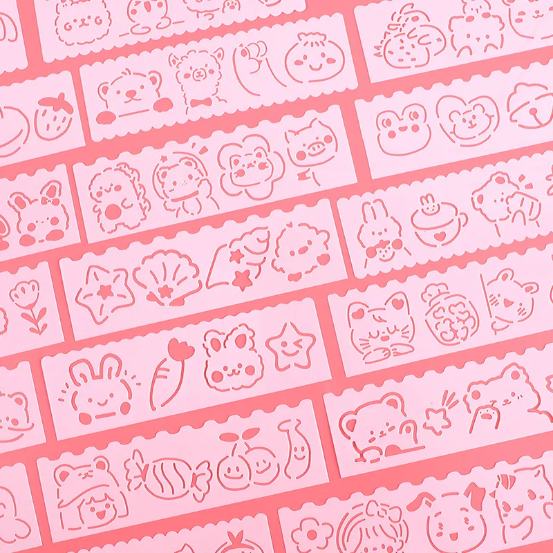 MOHAMM-4pcs-Cute-Cartoon-Hollow-Ruler-for-Students-Children-with-Cute ...