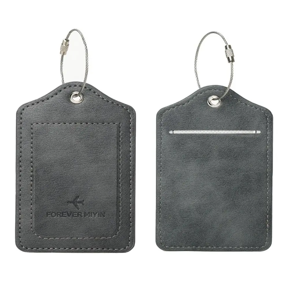 Anti Loss Wire Rope Loop Leather Luggage Tags Privacy Protection Cover ...