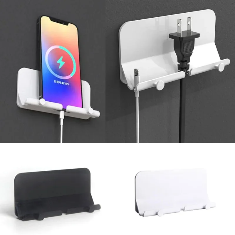 Wall-Mount-Charger-Hook-Smartphone-Holder-Bathroom-Cable-Organizer ...