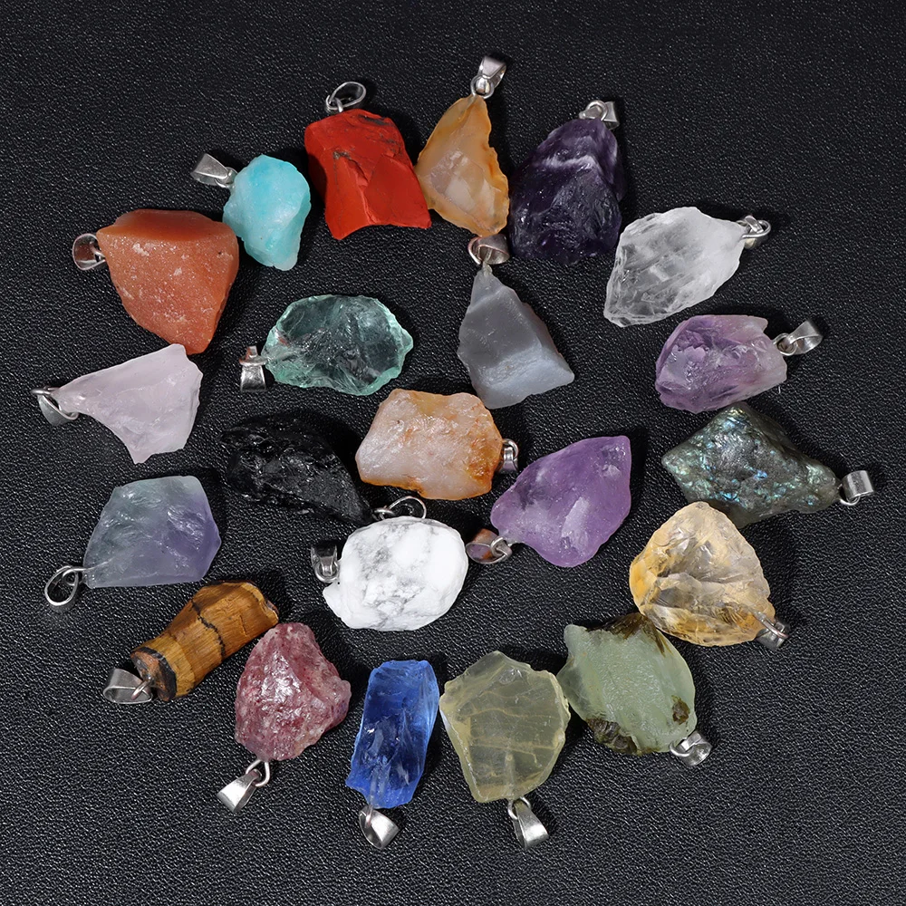 5pcs-lot-Natural-Stone-Pendant-Irregular-Rough-Quartz-Crystal-Energy ...