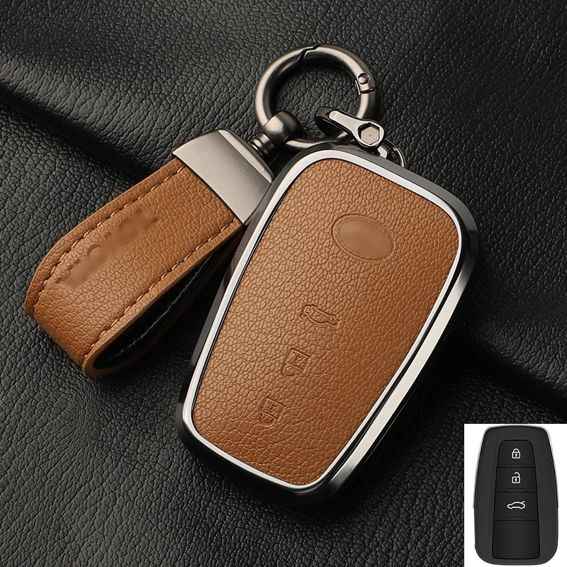 Alloy-Leather-TOYOTA-Key-Case-Cover-for-Toyota-C-HR-CHR-Prius-RAV-4 ...