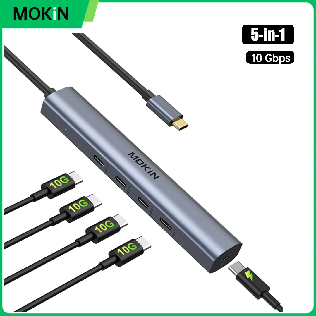 MOKiN-4-Ports-10Gbps-USB-3-1-C-Splitter-USB-C-Hub-Multiport-Adapter-pd ...