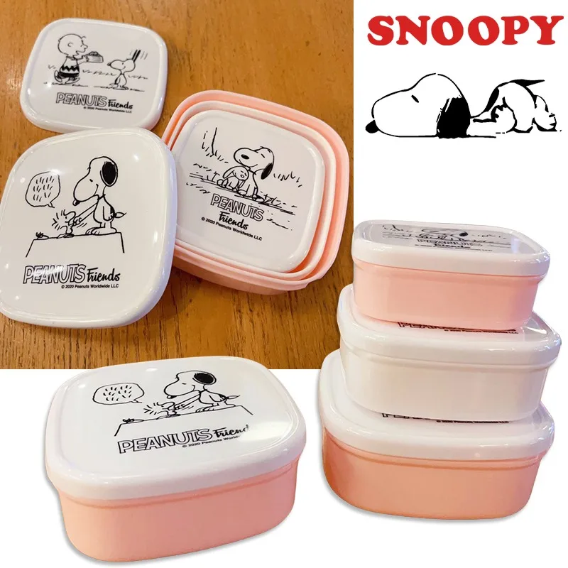 3pcs-Snoopy-Lunch-Box-Portable-Cartoon-Students-Fruit-Case-Set-Office ...