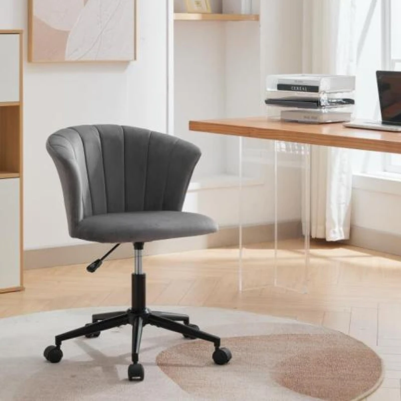 Home-Office-Chair-Velvet-Fabric-Swivel-Flower-Shape-Computer-Desk-Chair ...