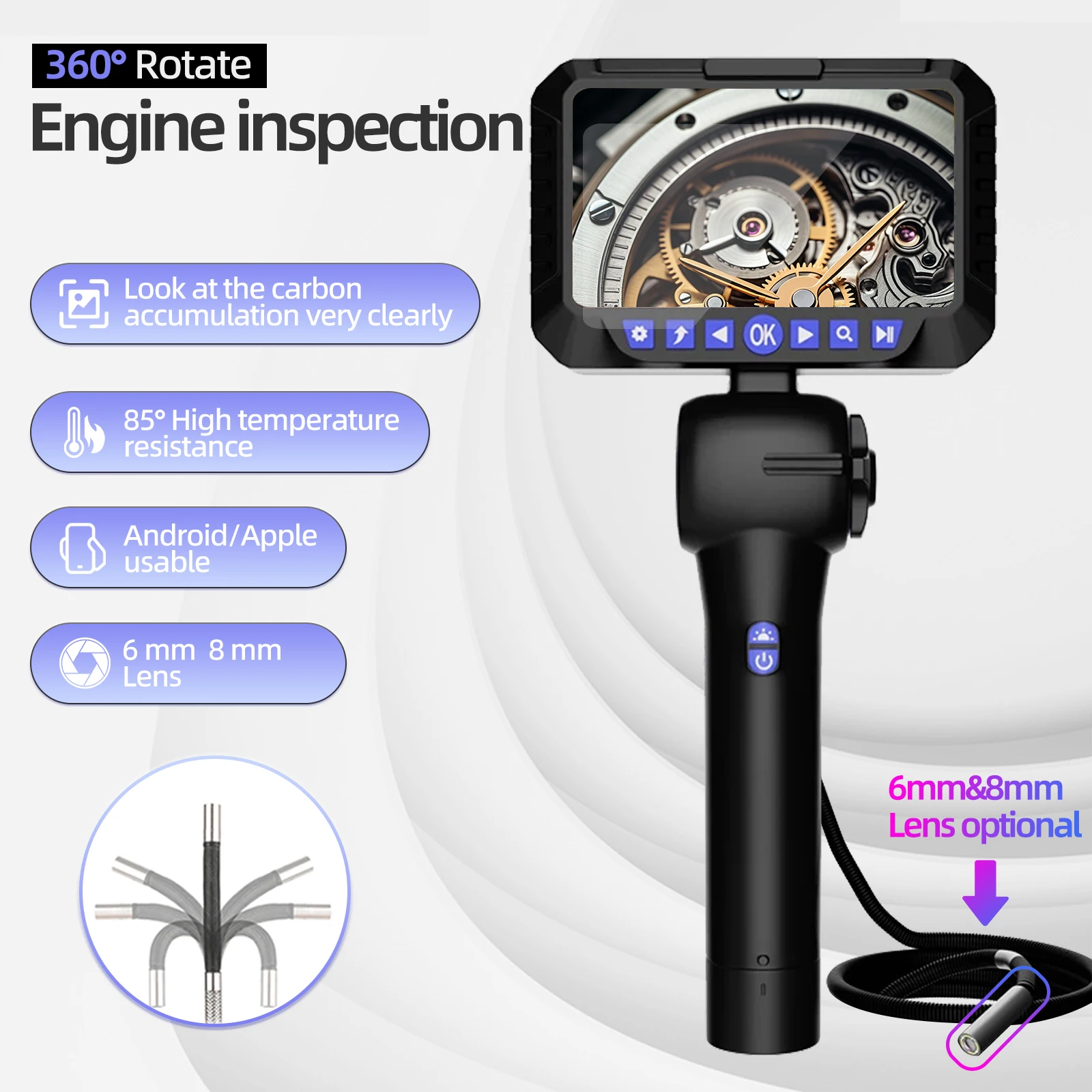 360-Industrial-Steering-Endoscope-Camera-8mm-6mm-Lens-Inspection ...