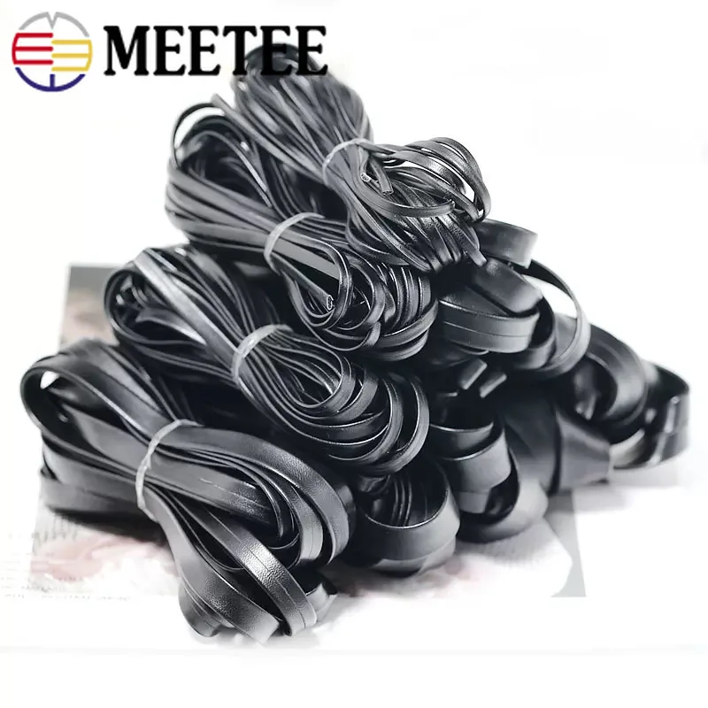 Meetee 5/10Meters 5 30mm Black Soft Pu Leather Cord Ribbon String Rope ...