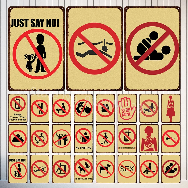 Prohibition-Sign-Vintage-Metal-Plate-Poster-Wall-Decor-Iron-Painting ...