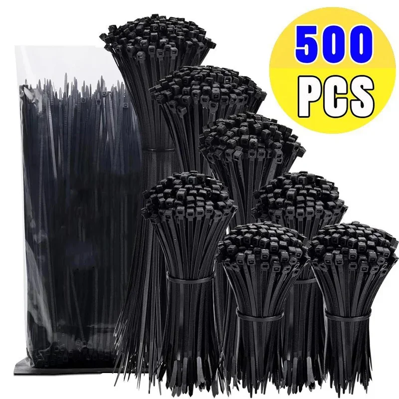 500-100Pcs-Nylon-Cable-Ties-Self-locking-Cord-Ties-Straps-Adjustable ...