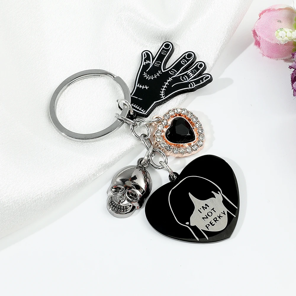 TV-Series-Wednesday-Addams-Keychain-Pendant-Keyrings-Punk-Trinket-Key ...