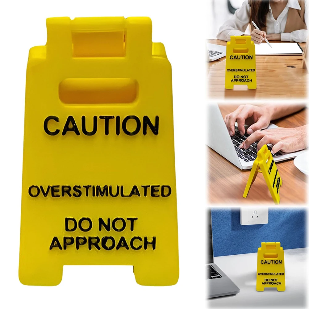 Caution Overstimulated Desk Sign Desk Caution Sign 3D Printed Table ...
