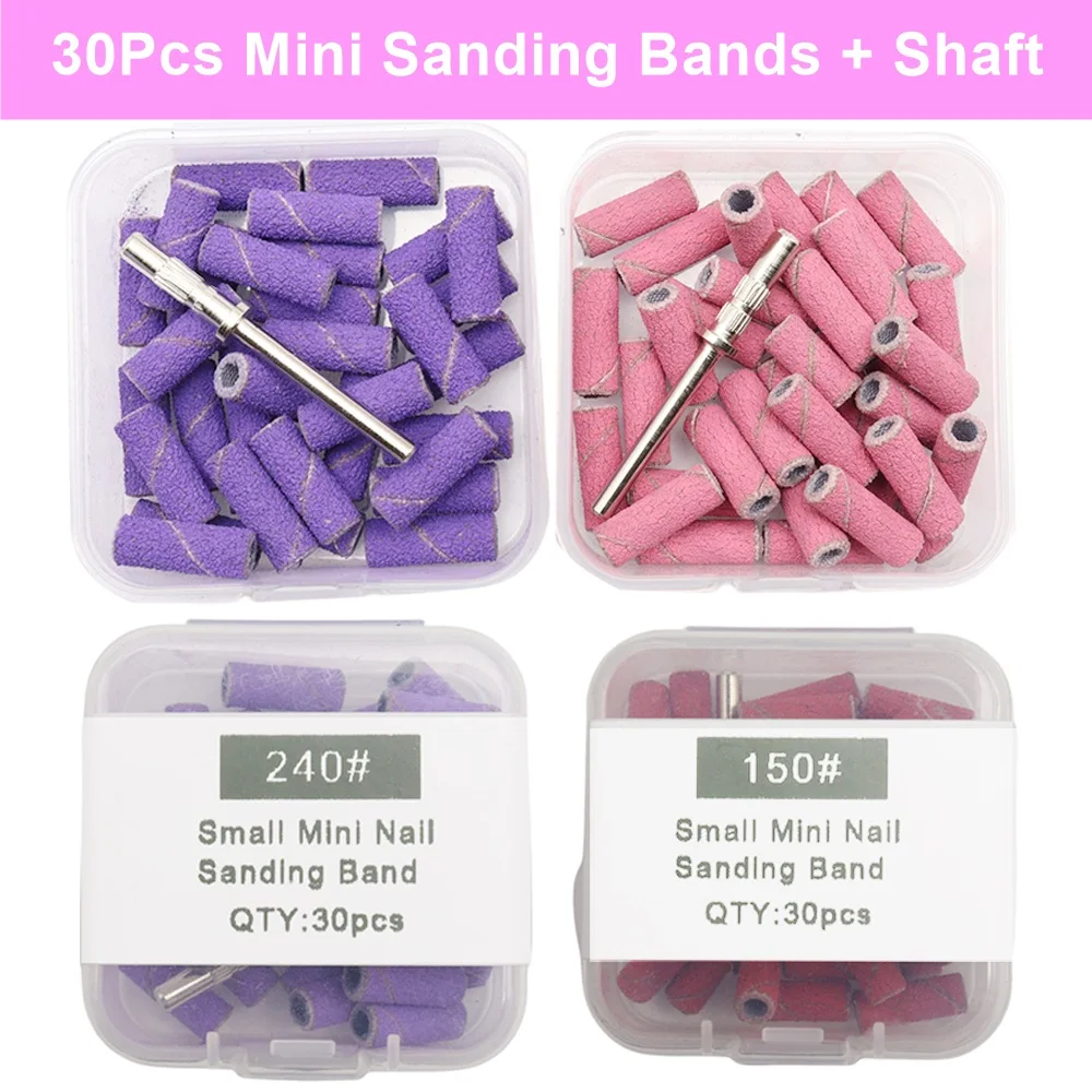 30Pcs-3-1MM-Mini-Nail-Sanding-Bands-With-Shaft-3-32-Nail-Drill-Bits ...