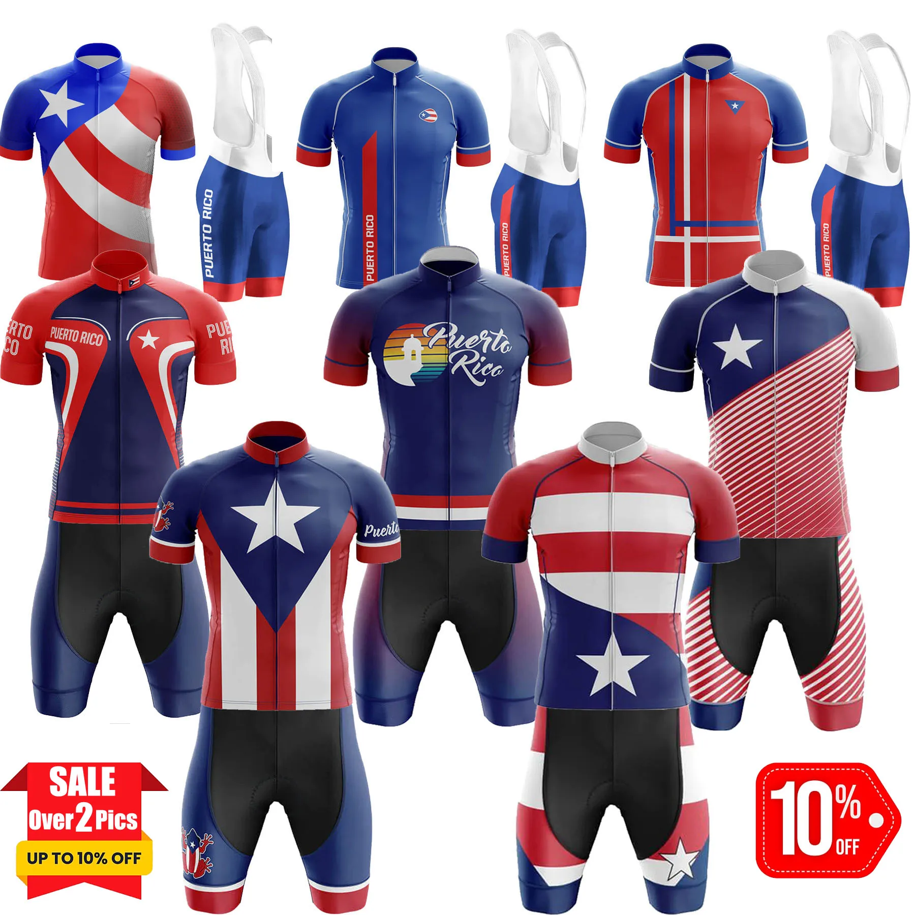 2022 Love Puerto Rico Cycling Jersey Set Hi-Q Cycling Clothing Summer ...