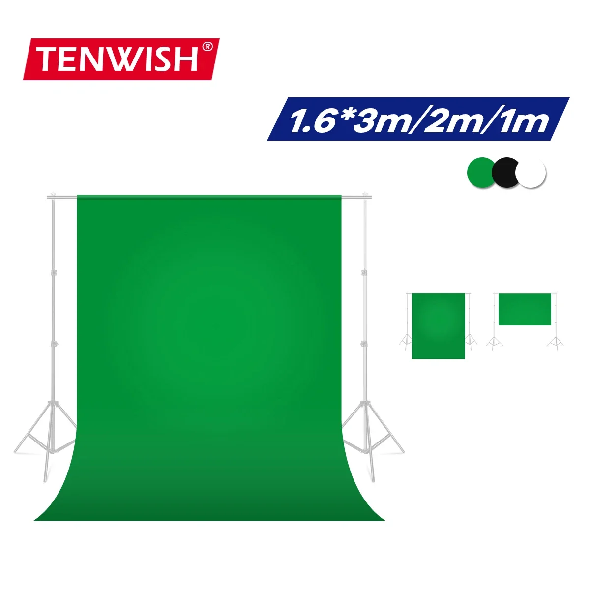 TENWISH-1-6x1m-2m-3m-Chroma-Key-Backdrop-Green-Screen-for-Photo-Studio ...