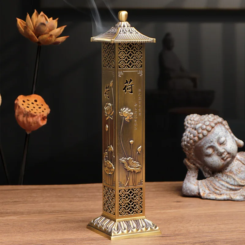 Quemador-de-incienso-Vertical-Retro-Base-de-Metal-de-pilar-de-F-nix ...