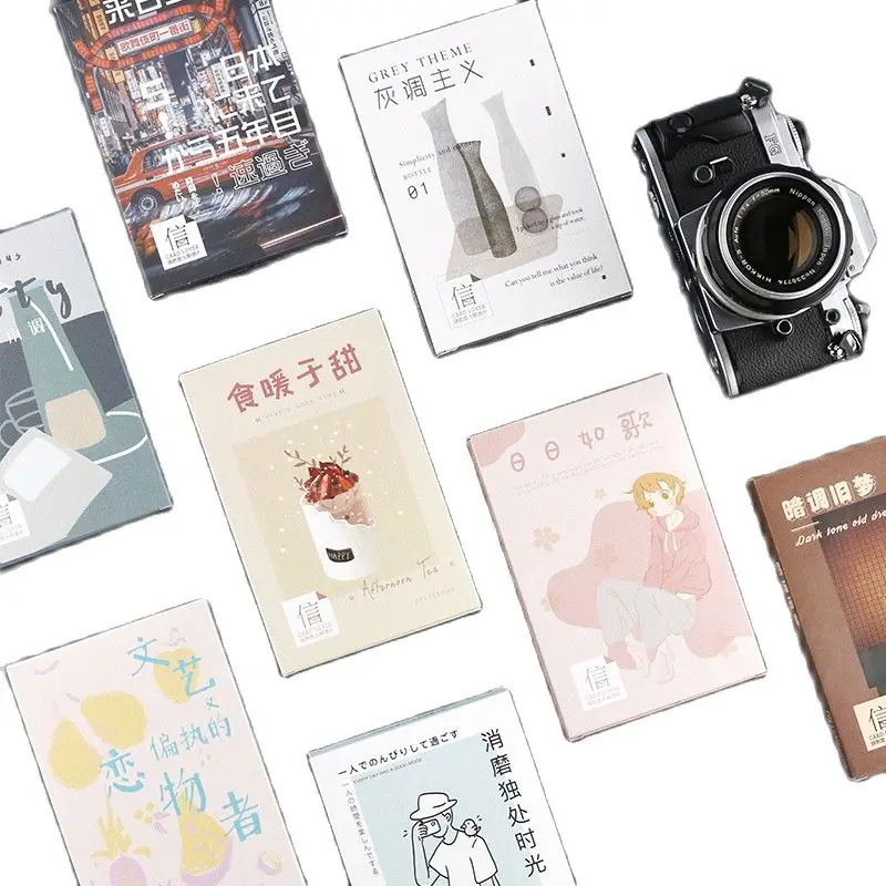 30 Sheets/Set Melodious Ditty Grey Theme Postcard Greeting Card Message ...