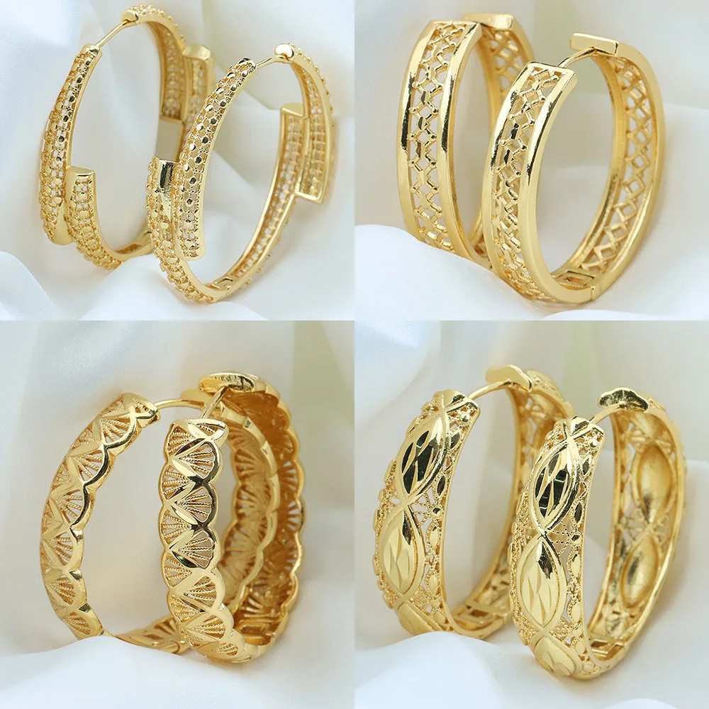 Earrings Set Fashion Round | Round Circle Hoop Earring Set | Set Round ...