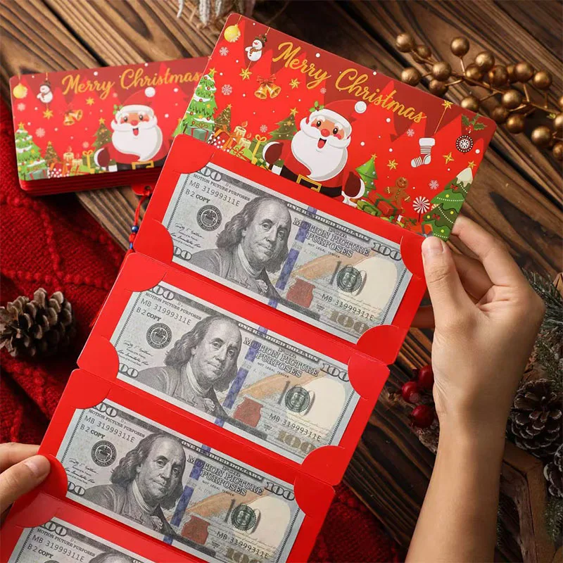 Christmas Santa Claus Folding Banknote Card Merry Christmas Decor with ...