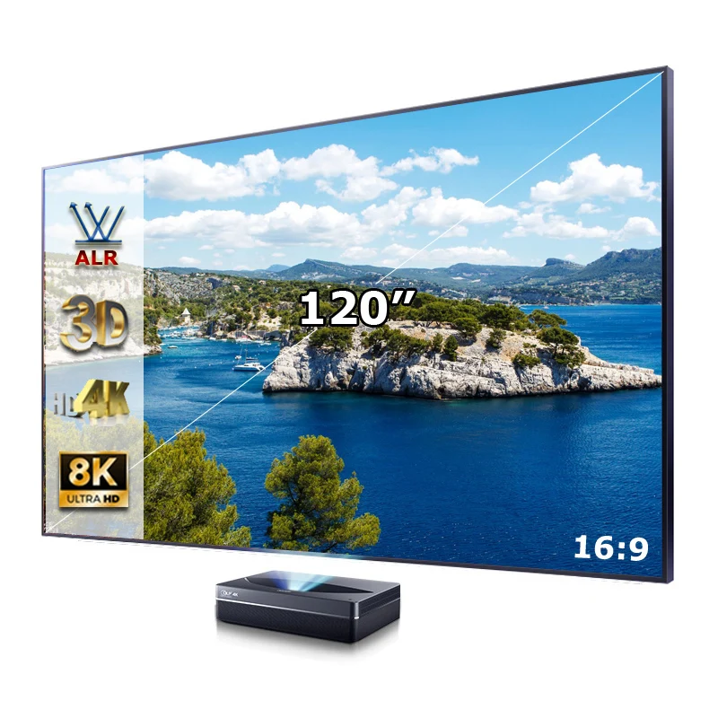 Yovanxer ALR UST 120 Inch Projector Screen With Fixed Frame Ultra Short ...