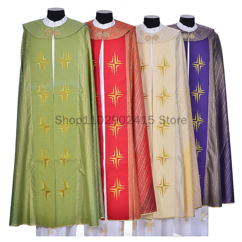 Halloween Men Medieval Retro Shawl Cloak Prayer Robes Knight Party ...