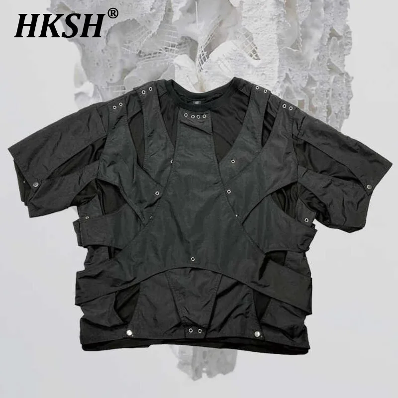 HKSH-Men-s-Tide-Waste-Land-Chic-T-shirt-Deconstruct-Punk-Hollow-Out ...