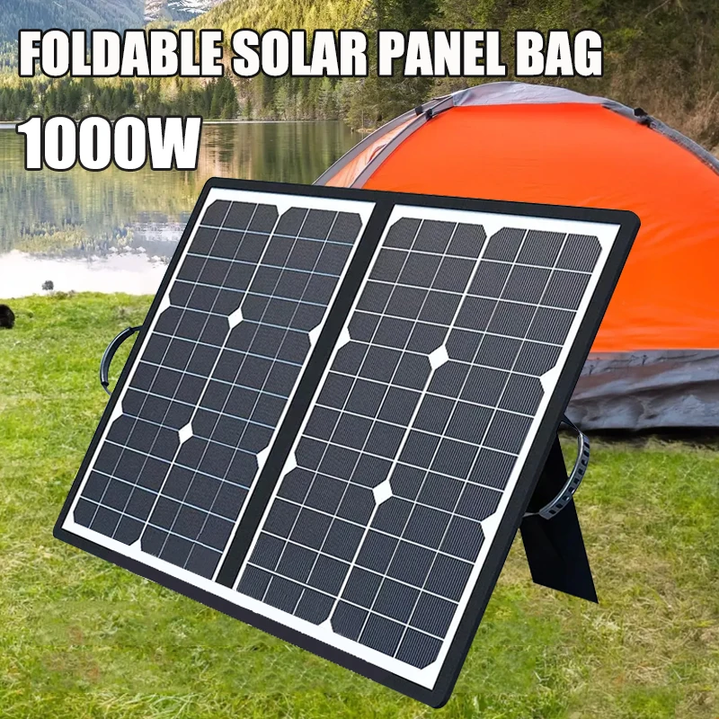 1000W Solar Panel Portable Folding Bag USB Type-C DC Output Solar ...