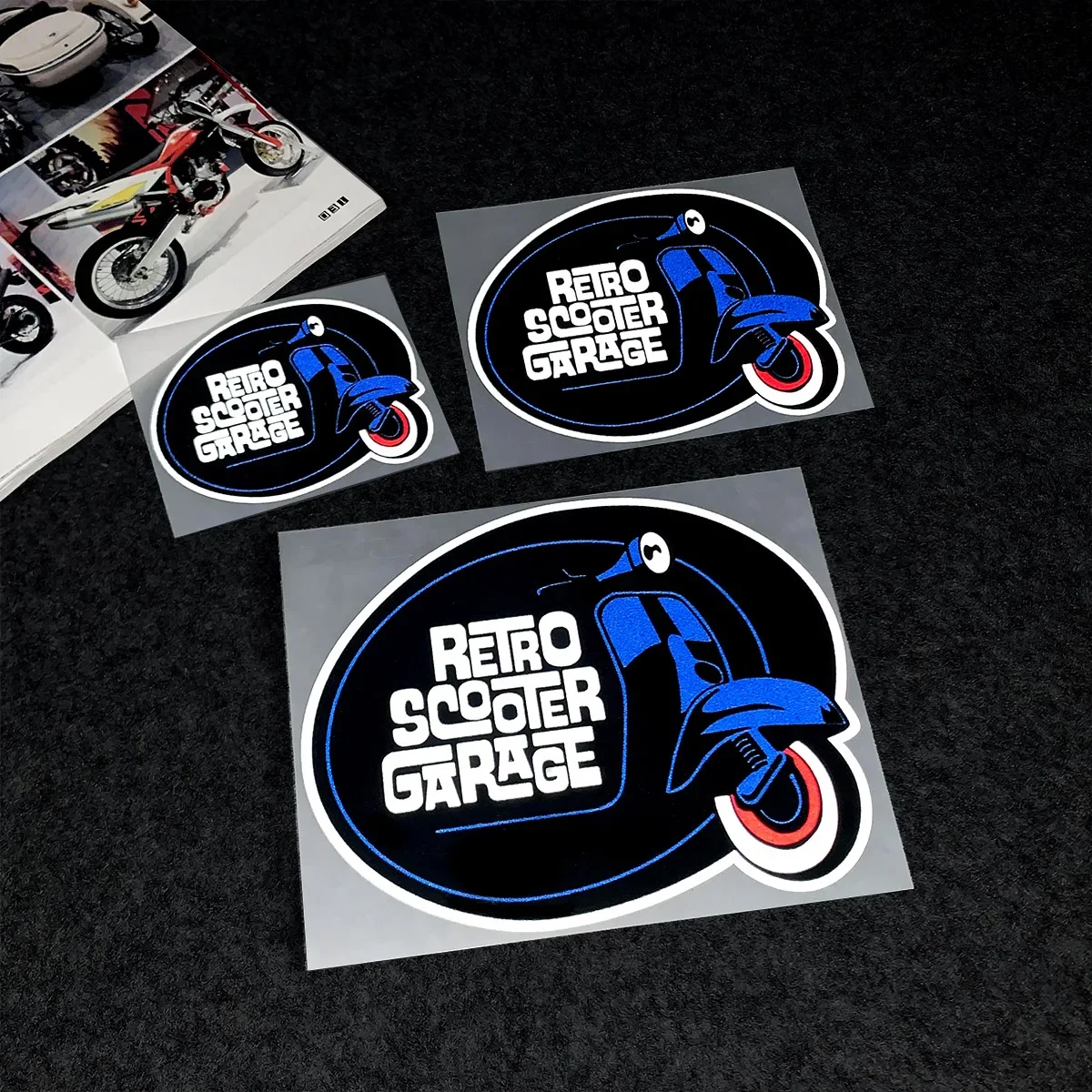 Retro Scooter Stickers Reflective Motorcycle Vinyl Decals Accessories ...