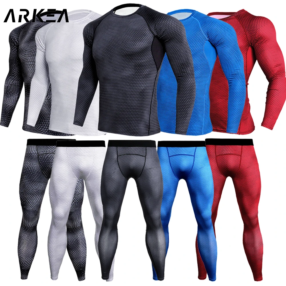 NEW-Compression-shirts-Men-s-gym-clothes-Tights-Training-Clothes ...