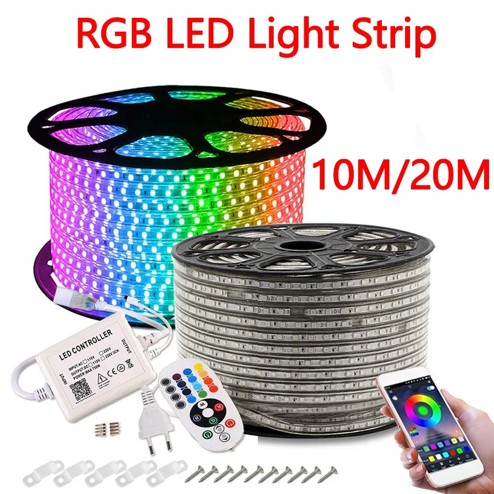 SMD-5050-220V-Tape-Diode-Waterproof-Remote-LEDS-Flexible-Neon-Ribbon ...