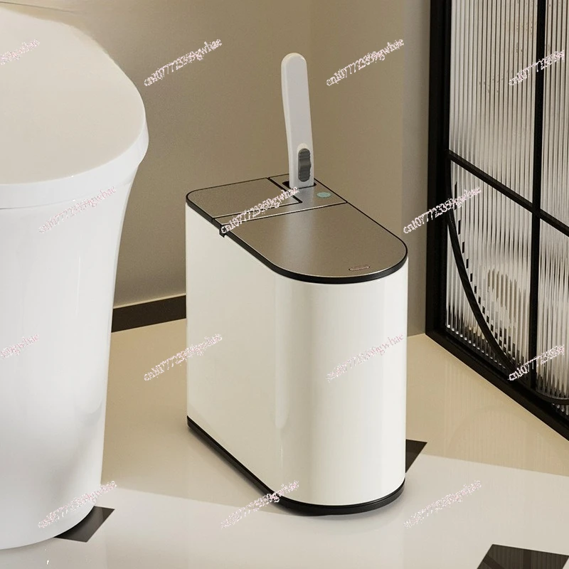 Intelligent induction trash can household bathroom toilet brush ...
