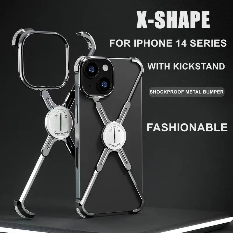 X-Shape-Metal-Frame-Cover-for-iphone-14-Pro-Max-14-13-Pro-14-Plus ...