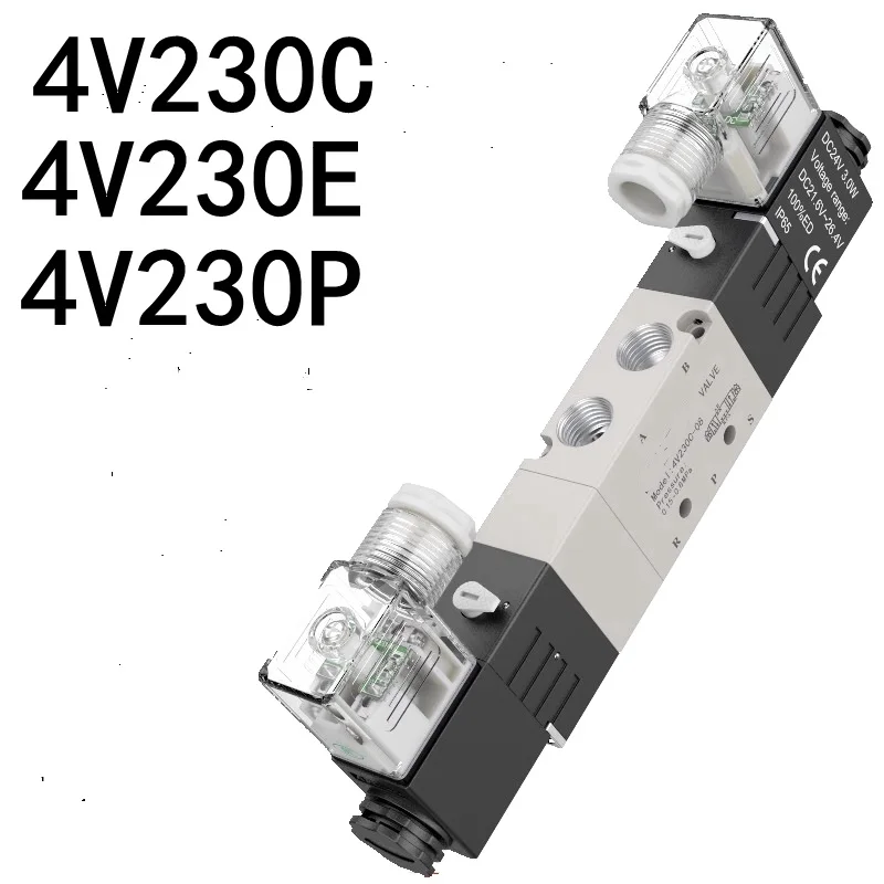 Pnematic-Solenoid-Valve-5-3-5-Way-3-Position-1-4-BSP-4V230C-08-Double ...