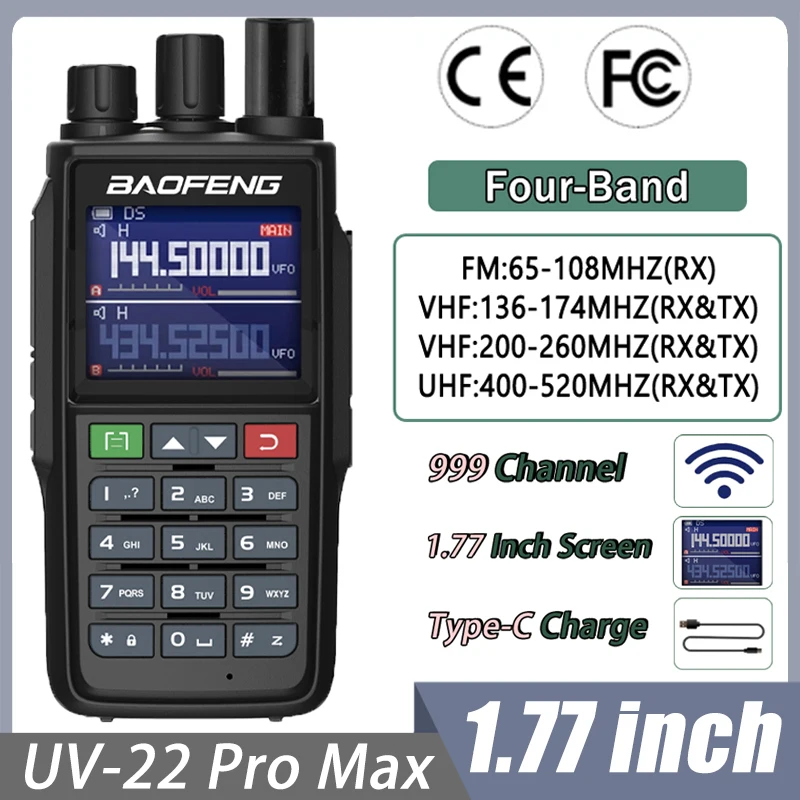 Baofeng UV-22 Pro Max Walkie Talkie with LCD TPC Charge 5-10W FM Radio ...