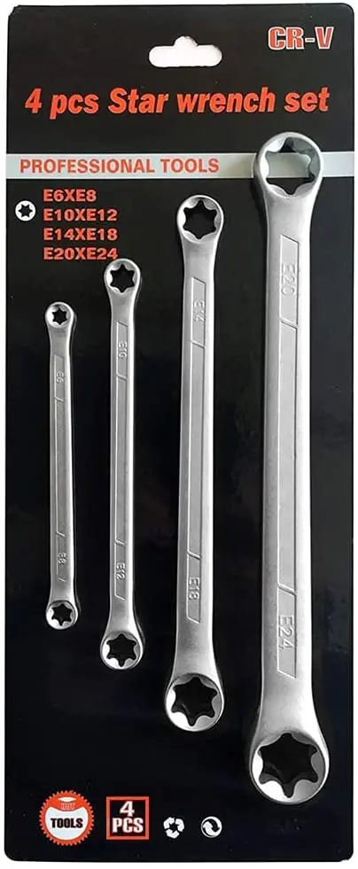 P1-Tools-4-Pcs-Star-Wrench-Set-E-Torx-Box-Wrench-Set-Tork-E-Ring ...