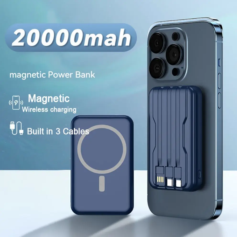 Magnetic-20000mAh-Power-Bank-Type-C-Built-in-Cable-Powerbank-Wireless ...