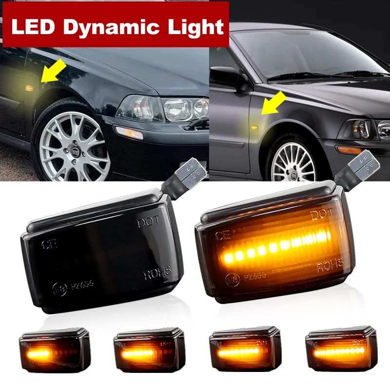 2Pcs For Volvo 240 260 262 740 760 780 850 LED Dynamic Side Marker ...