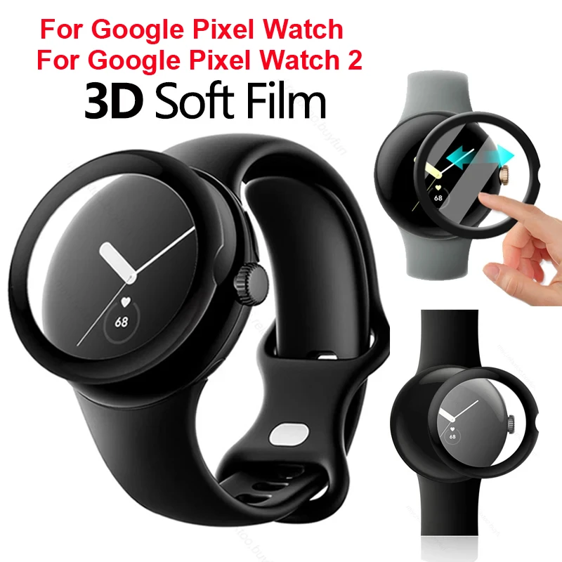3D Curved Soft Edge Protective Film For Google Pixel Watch 2 Screen ...