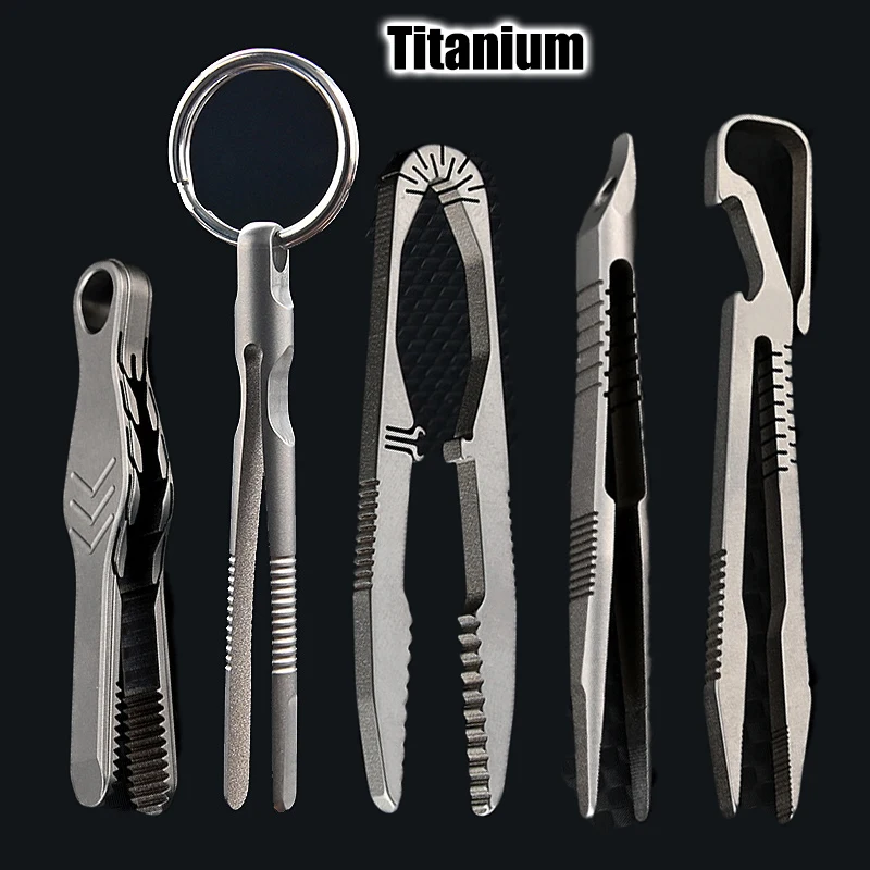 2024-NEW-TC4-Titanium-Steel-Tweezers-Multifunction-With-Corkscrew-CNC ...