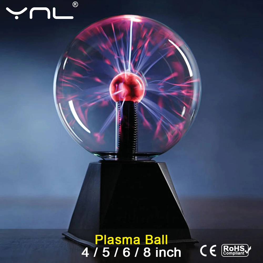 Plasma Ball Novelty Magic Crystal Touch Lamp 220V LED Night Light Child ...