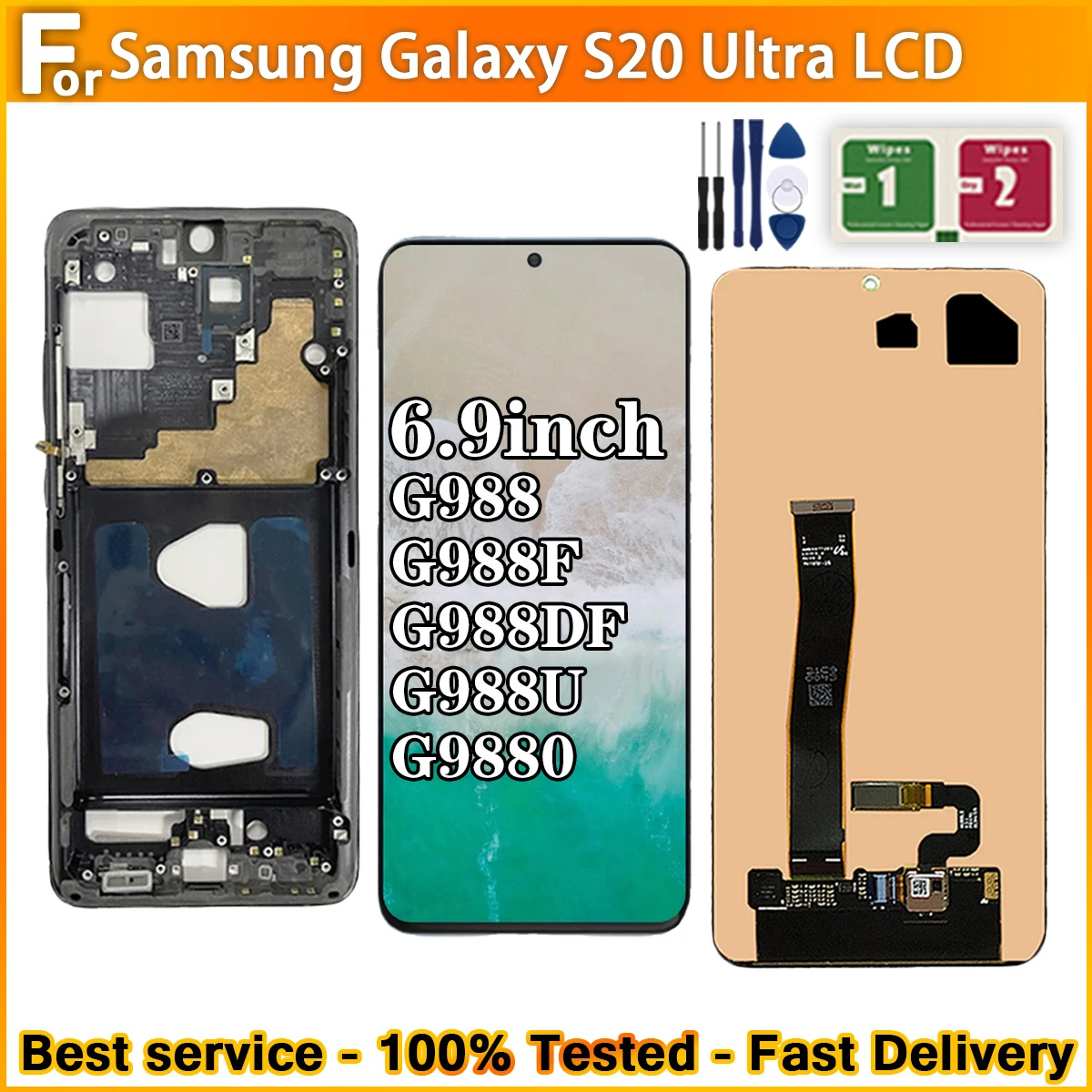 6.9'' Original For Samsung Galaxy S20 Ultra G988 G988f Lcd Display ...