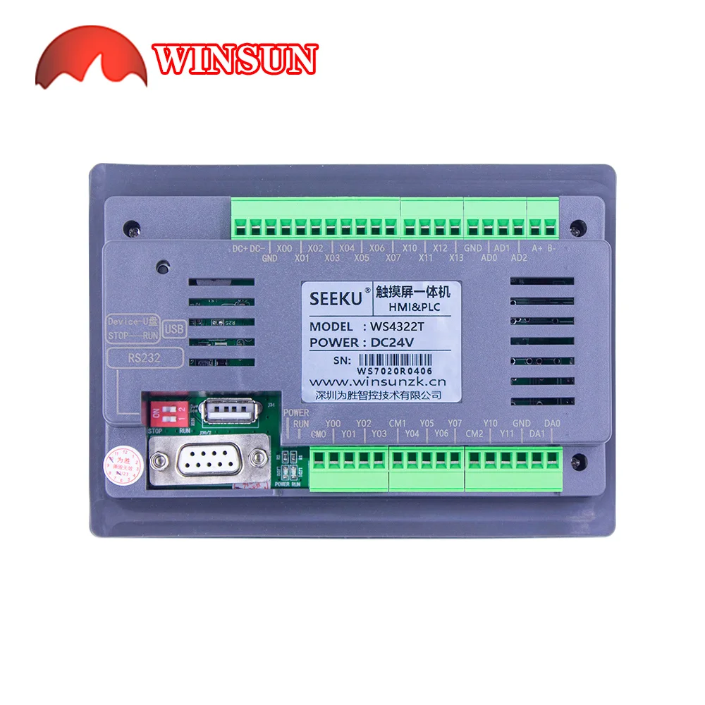 Seeku WS4322Transistor HMI PLC, todo en uno, pantalla táctil de 4,3 pulgadas con controlador ...
