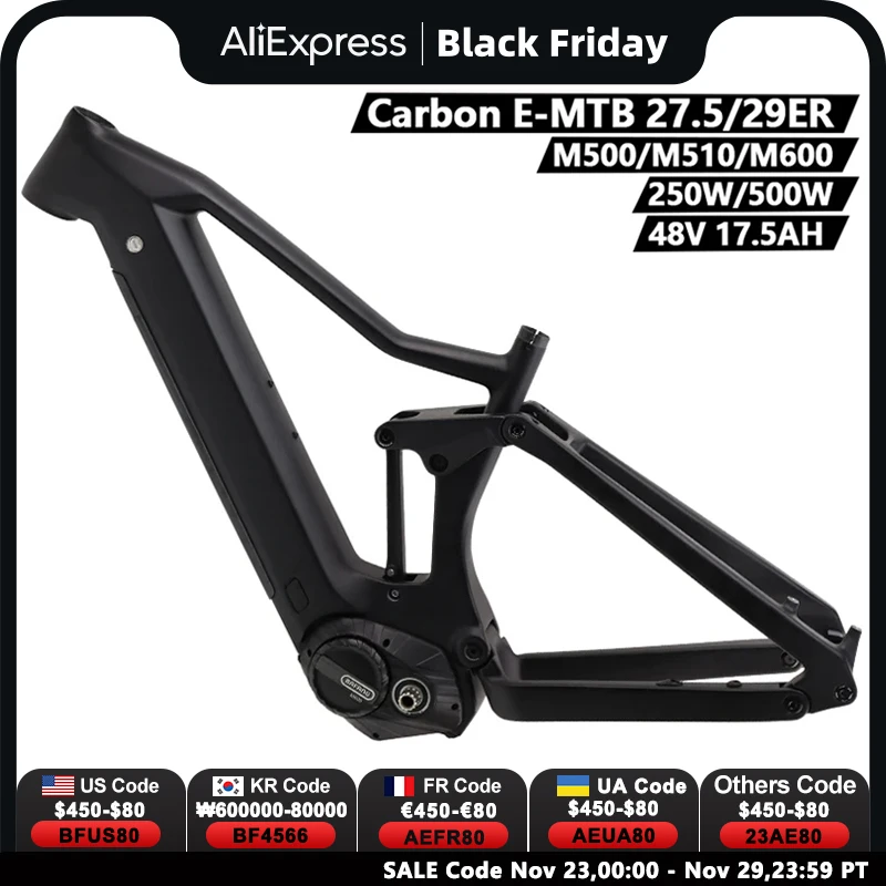 Carbon-Electric-Bike-Frame-Matte-Black-E-bike-Frame-15-17-19-Inch-27-5 ...
