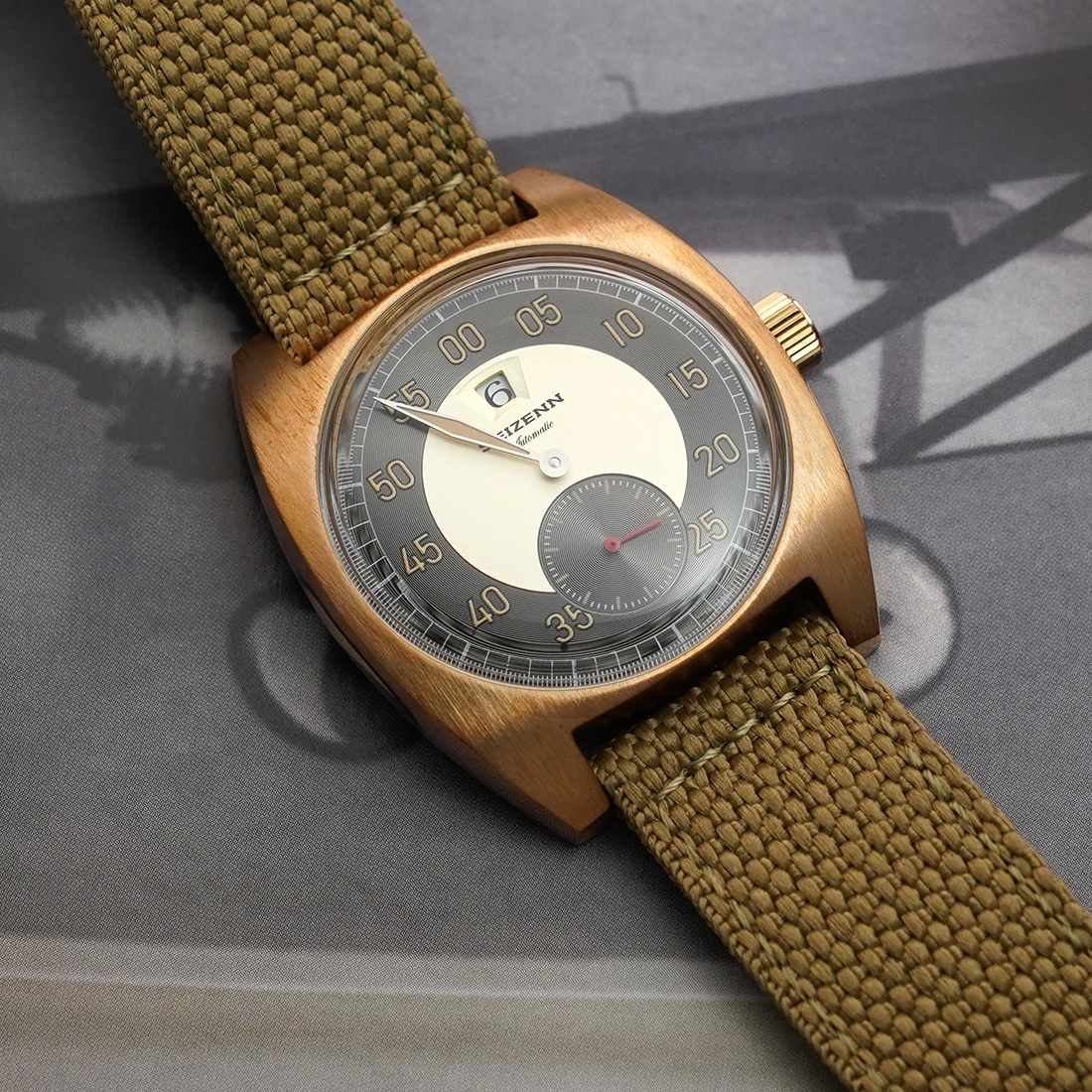 NEW MERKUR Jump Hour Men Watch Military Automatic St17 Mechanical Watch ...