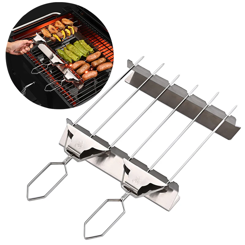 New-Three-Headed-BBQ-Skewers-Set-Stainless-Steel-Grilling-Fork-For-Meat ...