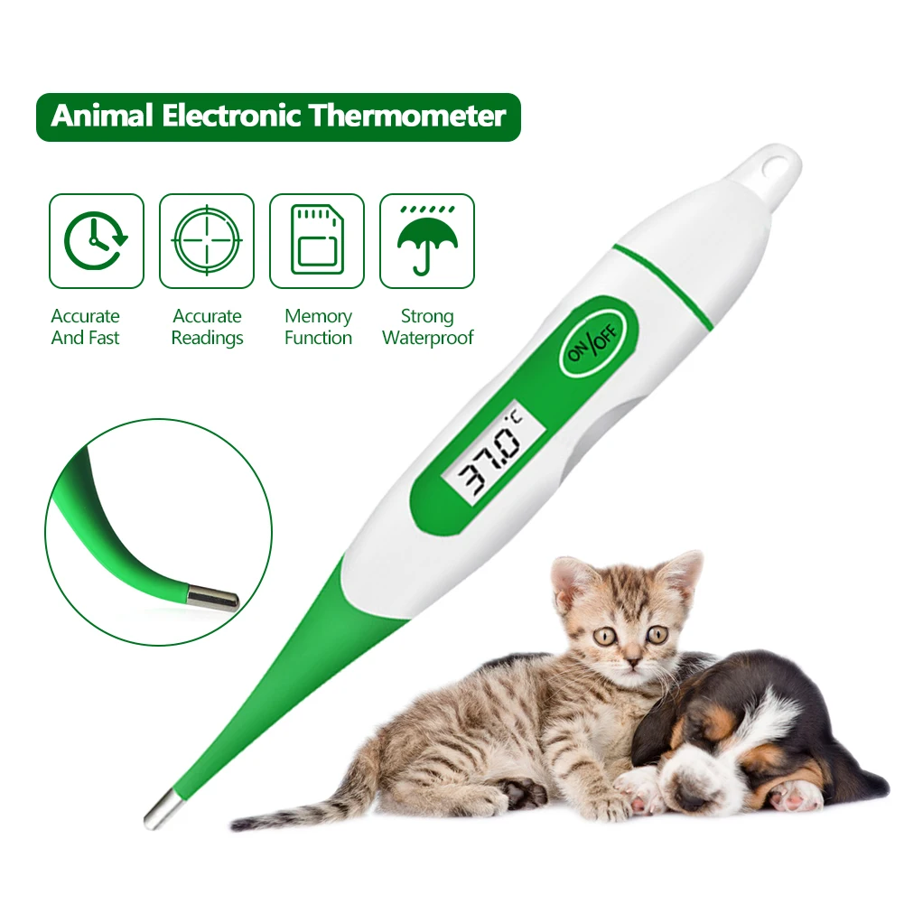 Waterproof-1Pc-Pet-Digital-LCD-Thermometer-Veterinary-Body-Thermometer ...