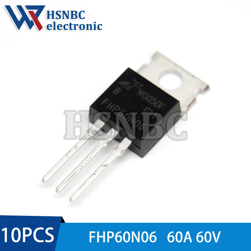10Pcs/Lot FHP60N06 60N06 FHP60N06B TO-220 60A 60V N-channel Power ...
