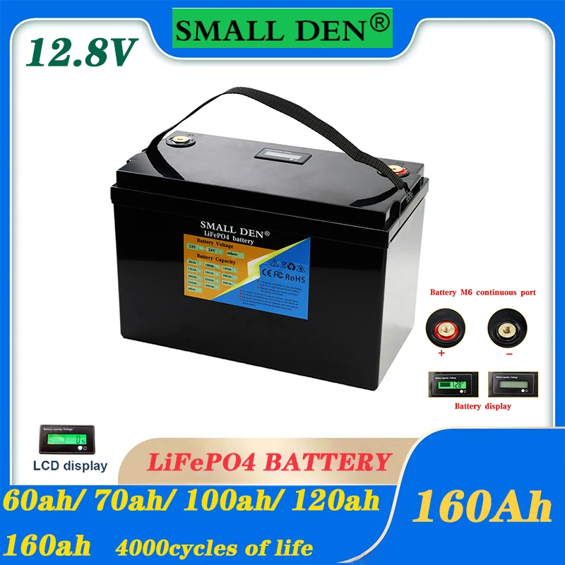 12v 120ah 160ah Lifepo4 Battery 12.8v Lithium Power Batteries 4000 ...
