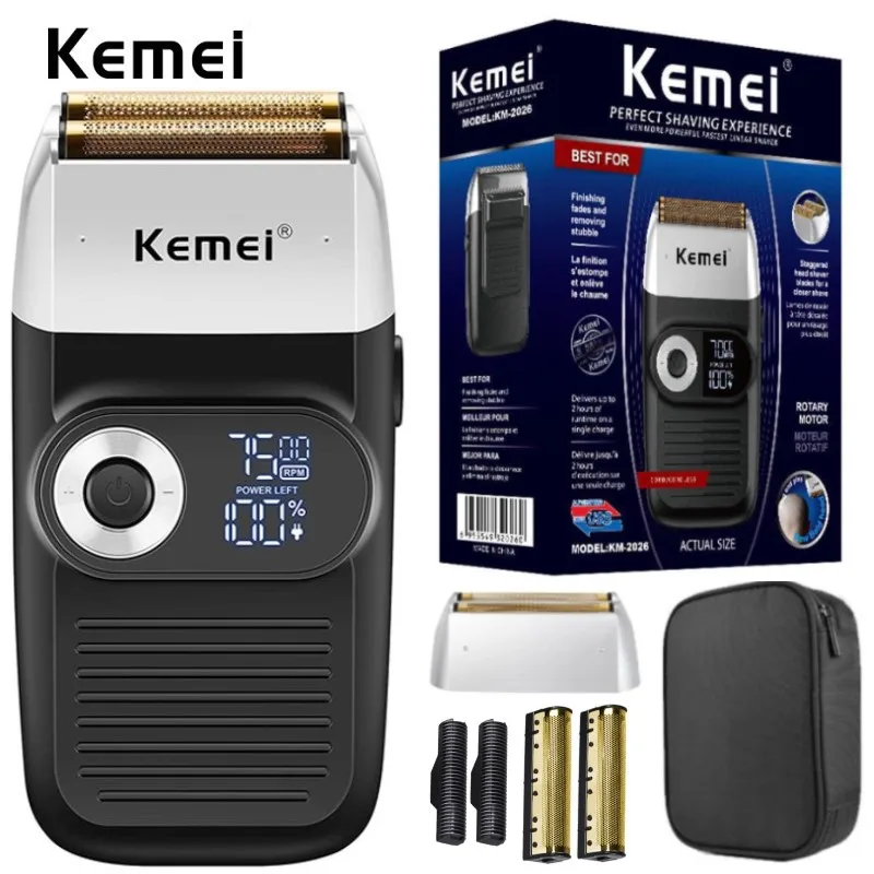 Kemei Km-2026 Powerful Barber Pro Electric Shaver For Men Hair Beard ...