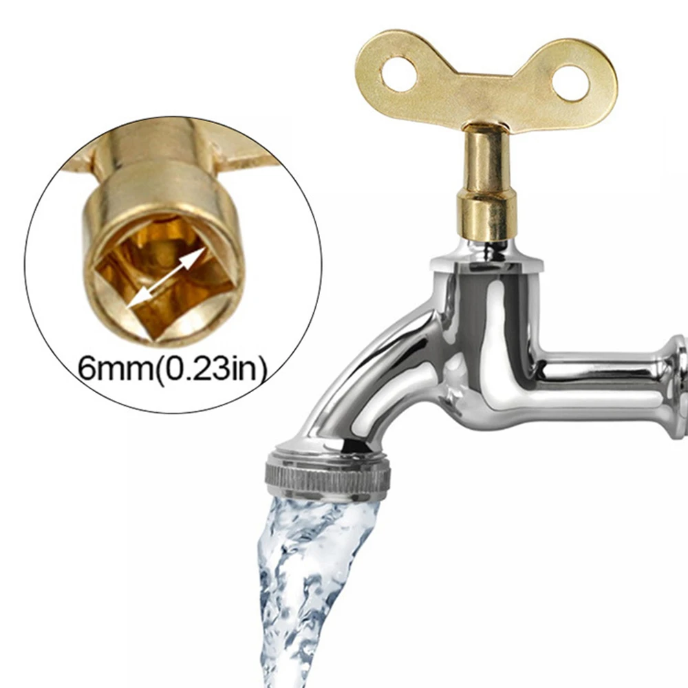 4Pcs Plumbing Hole Faucet Key Radiator Water Valve Tap 6mm Square ...
