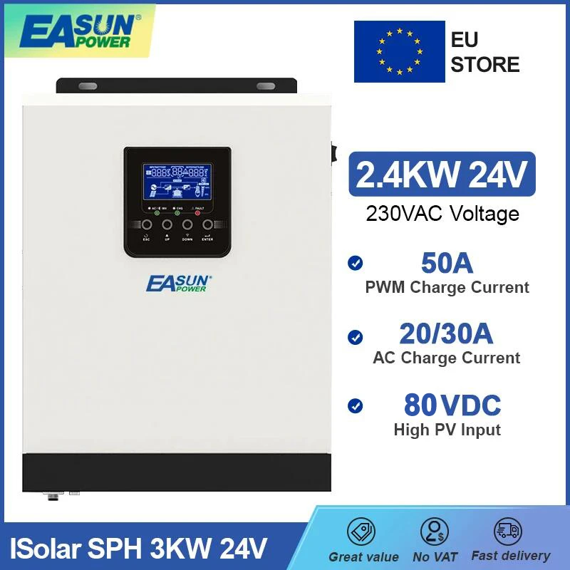 3000W 220VAC 3KVA Inverter Solar Inverter Pure Sine Wave 2400W 24VDC ...