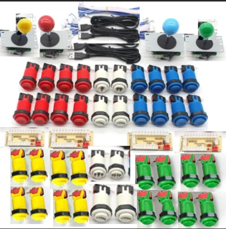 Arcade-DIY-KIT-American-Style-SANWA-Joystick-HAPP-COIN-4-Player-Push ...